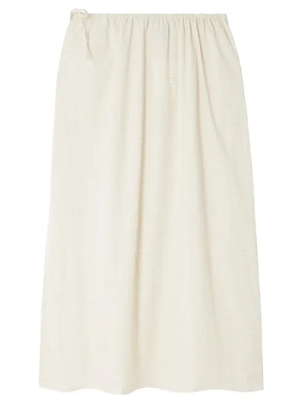 DEIJI STUDIOS Checked Organic Cotton-poplin Midi Skirt - Ivory