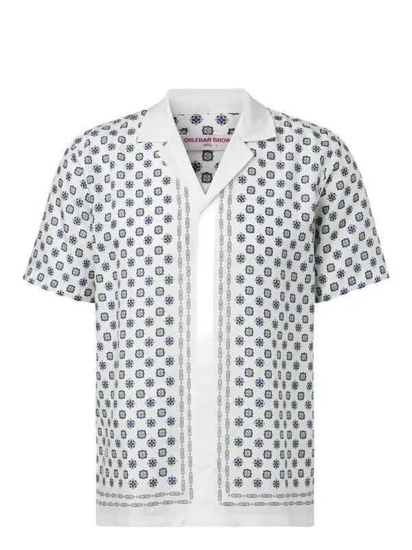 Orlebar Brown Maitan Printed Bowling Shirt - White