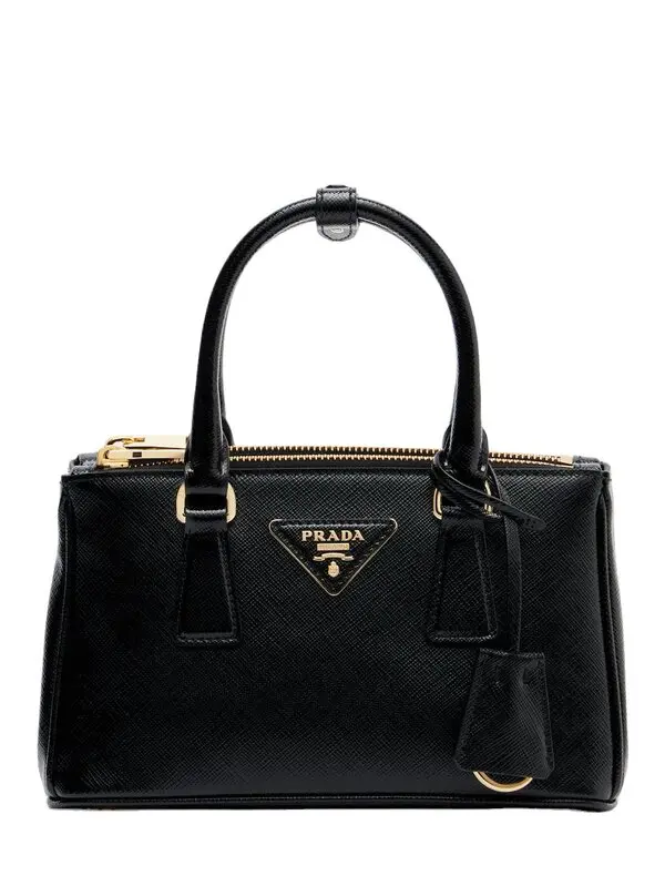 Prada Galleria Leather Top Handle Bag - Black