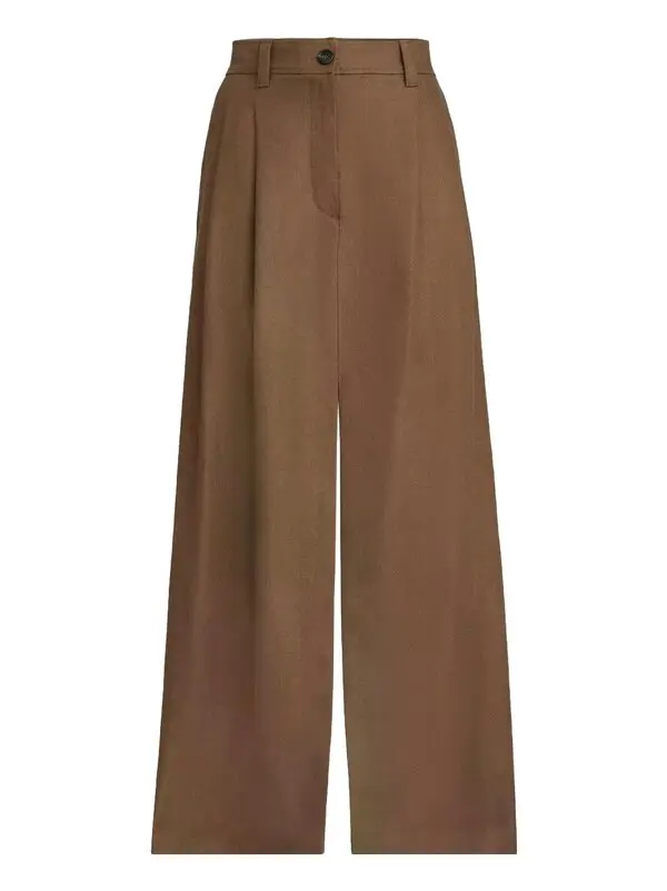 Brunello Cucinelli Linen Midi Skirt With Monili Detail - Brown