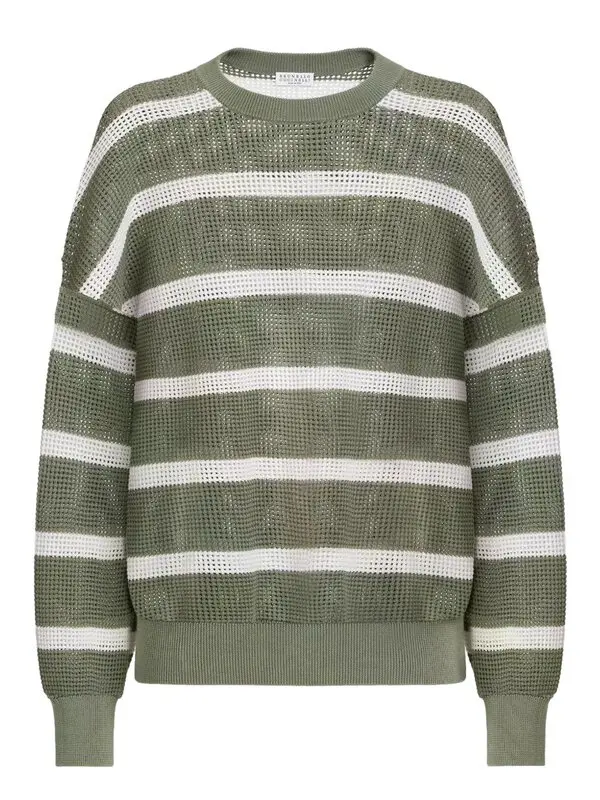 Brunello Cucinelli Striped Sweater - Green