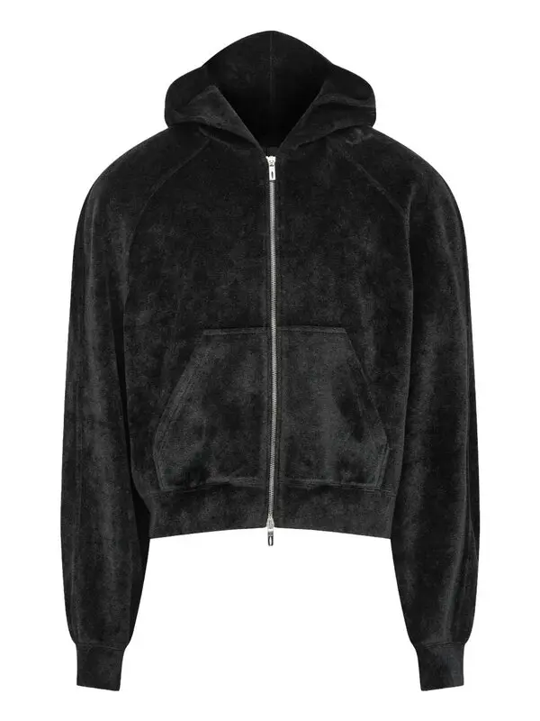 LGN LOUIS GABRIEL NOUCHI Velour Hooded Sweatshirt - Black