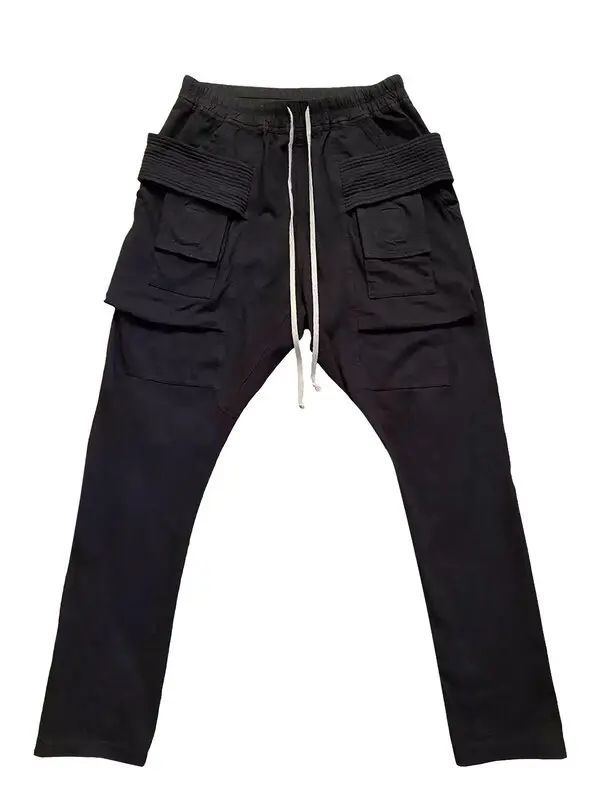Rick Owens Creatch Cargo Drawstring Pants - Black