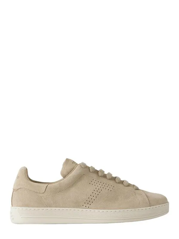 TOM FORD Warwick Perforated Suede Sneakers - Brown