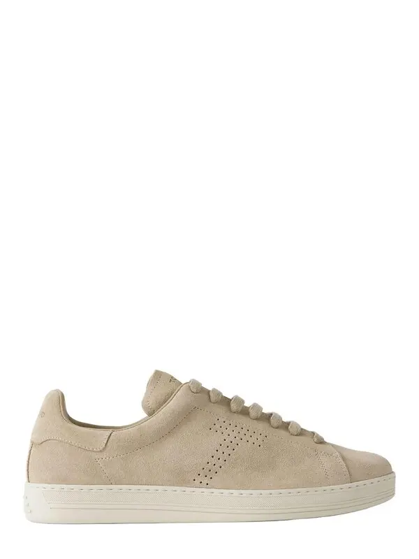 TOM FORD Warwick Perforated Suede Sneakers - Tan