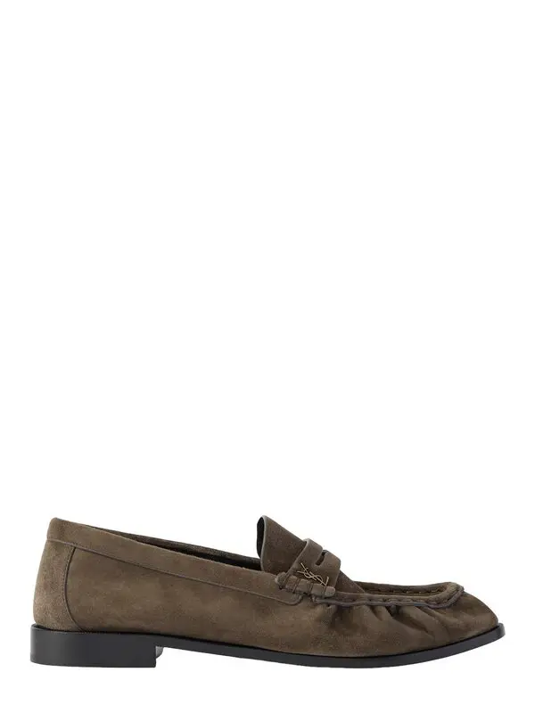 Saint Laurent Le Loafer Monogram Loafers - Gray
