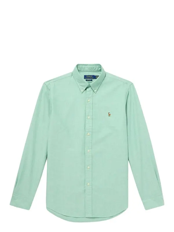 Polo Ralph Lauren Button-down Collar Logo-embroidered Cotton Shirt - Green