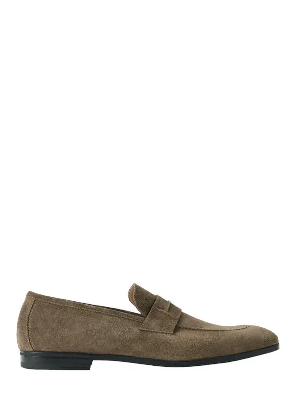 TOM FORD Suede Penny Loafers - Brown