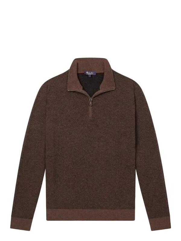 Loro Piana Roadster Cashmere Half-zip Sweater - Brown