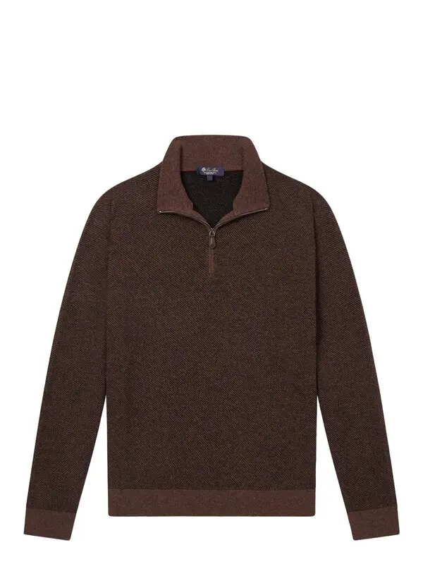 Loro Piana Roadster Cashmere Half-zip Sweater - Brown