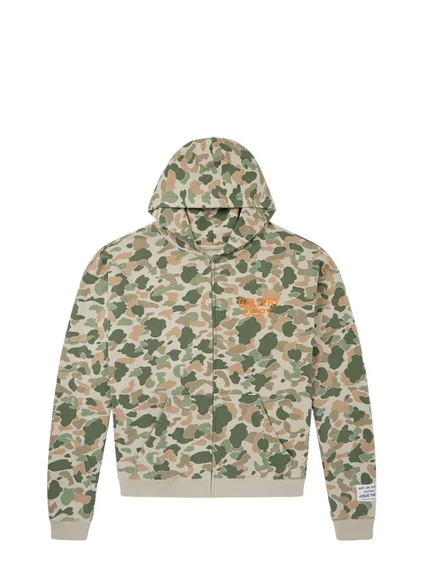 GALLERY DEPT. Logo-print Camouflage Hoodie - Green