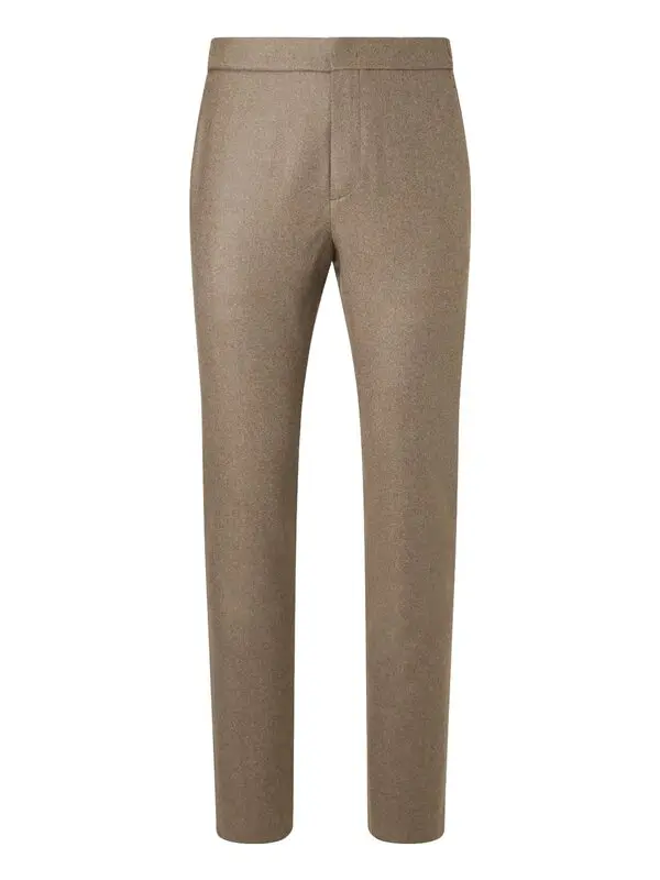 Loro Piana Leisure City Slim-fit Virgin Wool And Cashmere-blend Trousers - Brown