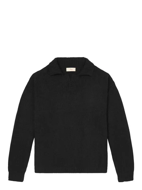 CHERRY LOS ANGELES Logo-embroidered Alpaca-blend Sweater - Black