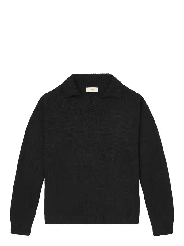 CHERRY LOS ANGELES Logo-embroidered Alpaca-blend Sweater - Black