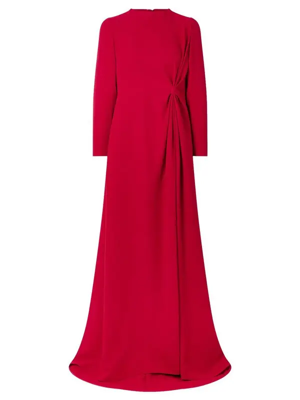 Valentino Garavani Open-back Gathered Silk-cady Gown - Red