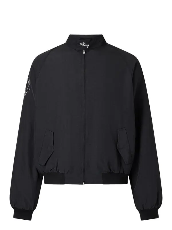CHERRY LOS ANGELES Championship Embroidered Shell Bomber Jacket - Black
