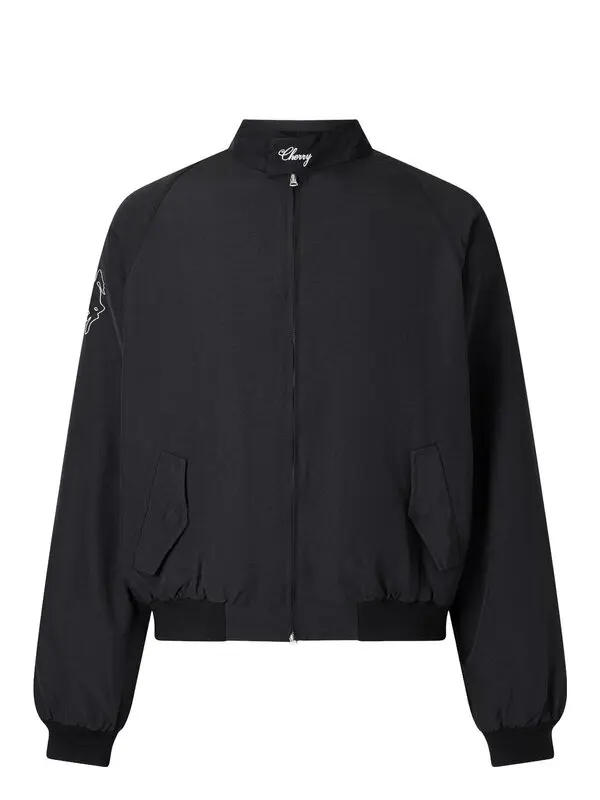 CHERRY LOS ANGELES Championship Embroidered Shell Bomber Jacket - Black
