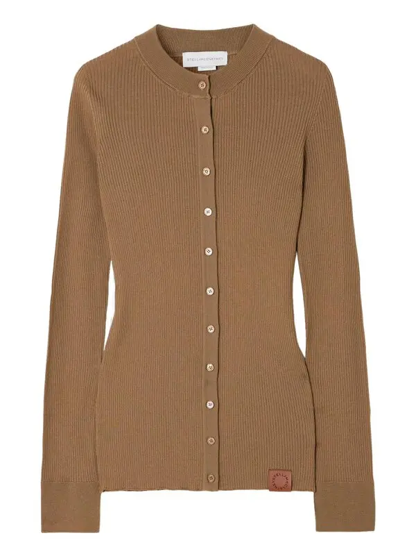 Stella McCartney Ribbed Wool Cardigan - Brown
