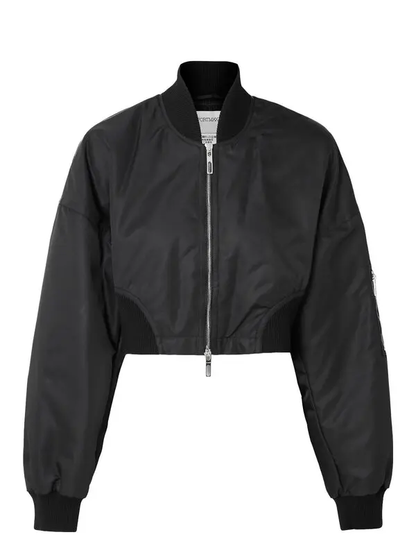 Sportmax Cropped Shell Bomber Jacket - Black