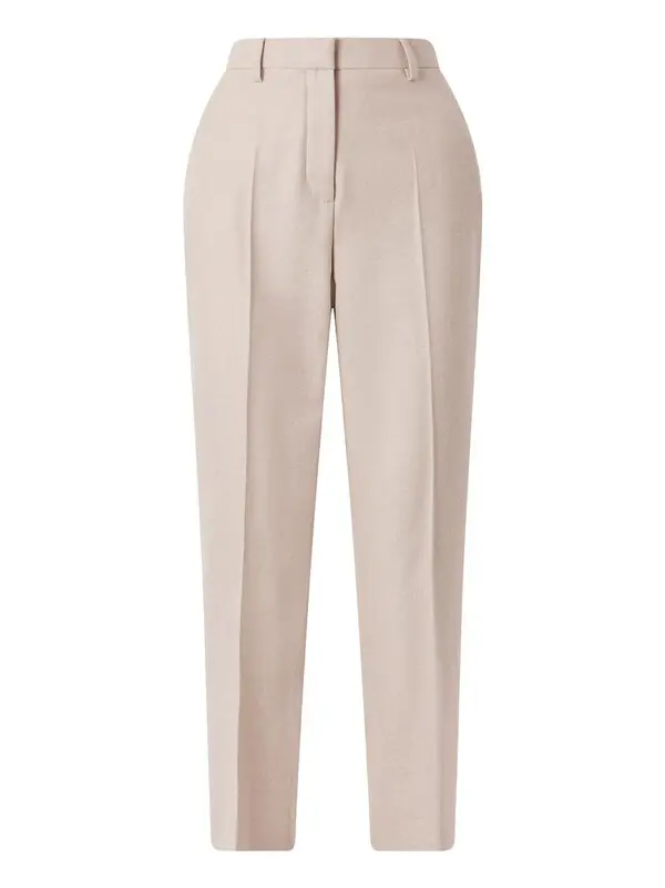 Loro Piana Dermot Cropped Wool And Cashmere-blend Flannel Pants - Neutrals