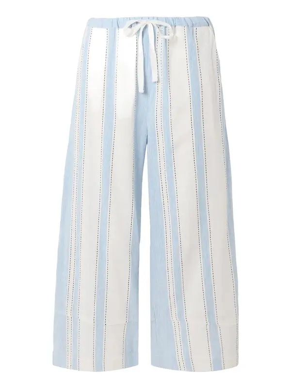 LEMLEM Desta Striped Wide-leg Pants - Blue