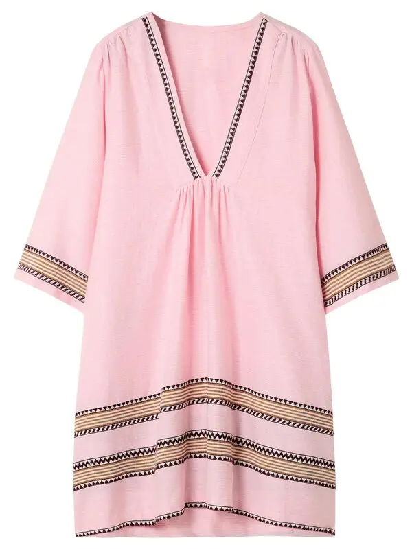 LEMLEM Belkis Striped Cotton Kaftan - Pink