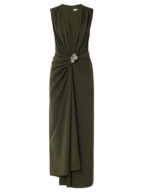 Brandon Maxwell The Serena Draped Embellished Jersey Gown - Green