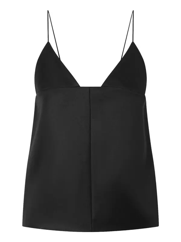 Brandon Maxwell The Bridges Paneled Wool And Silk-blend Top - Black