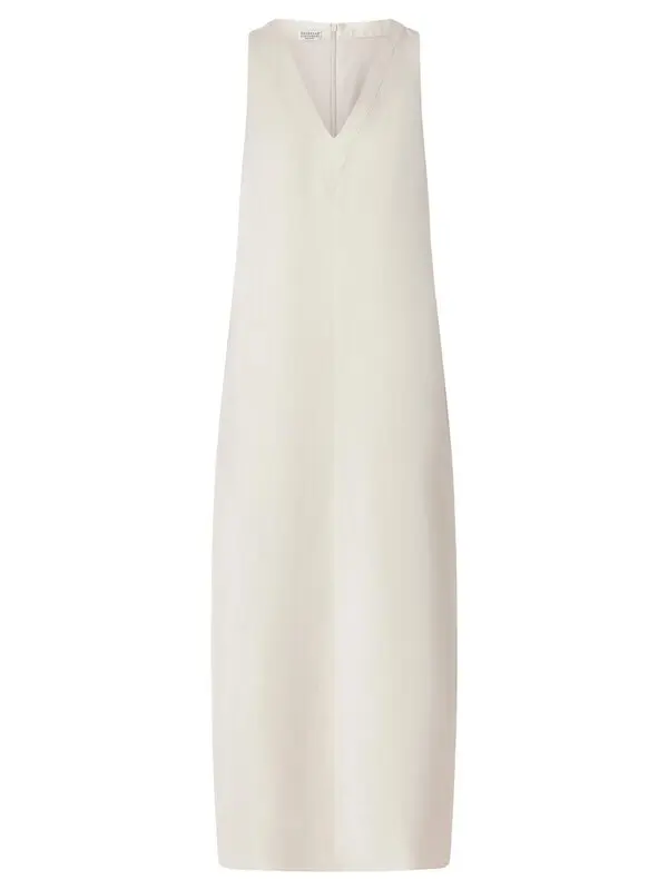 Brunello Cucinelli Crepe Midi Dress - Neutrals