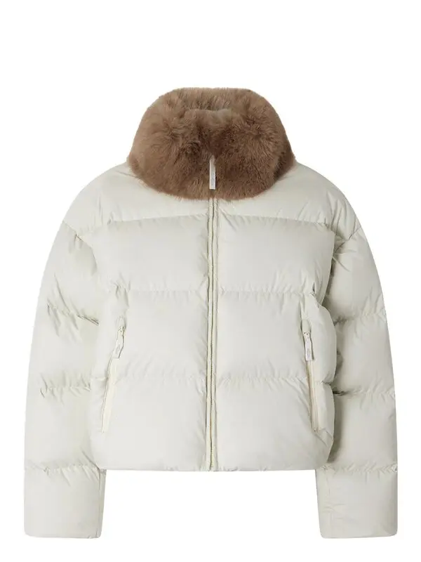 Balenciaga Plush-trimmed Padded Quilted Shell Down Jacket - White
