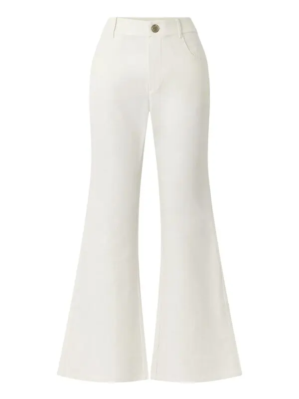 Alix Of Bohemia Bunny Silk-twill Flared Pants - Neutrals
