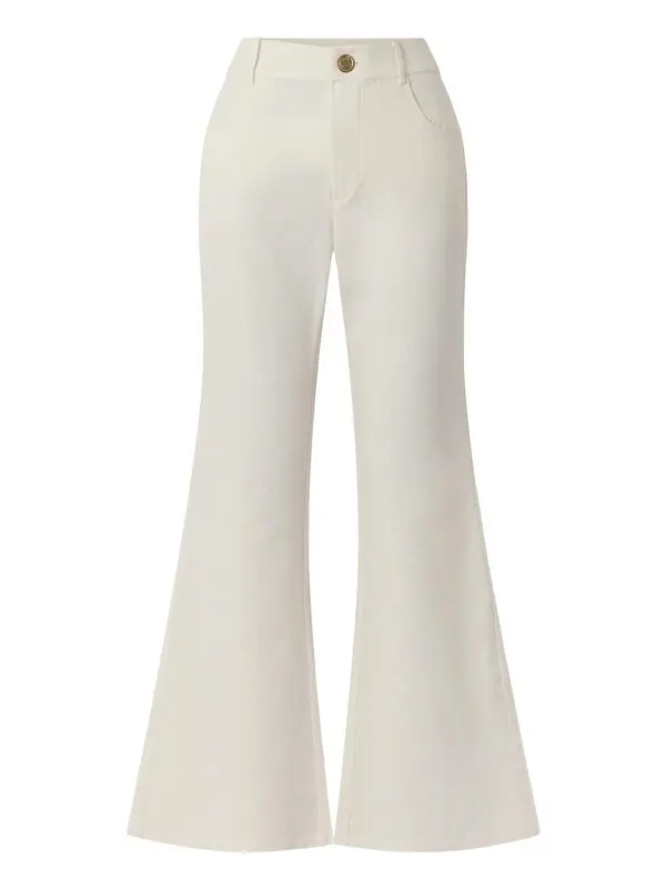 Alix Of Bohemia Bunny Silk-twill Flared Pants - Off-white