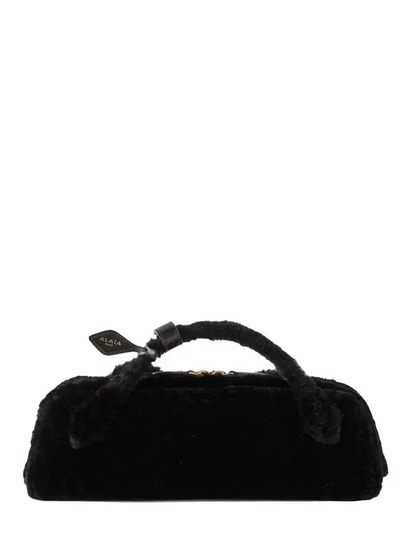 Alaïa Le Teckel Shearling Clutch - Black