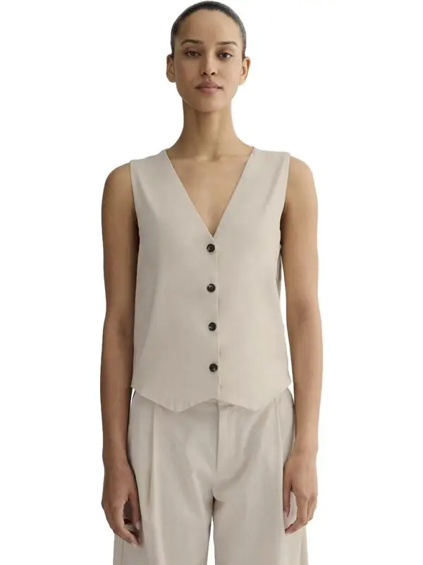 Everlane Vest In Stretch Linen - Birch