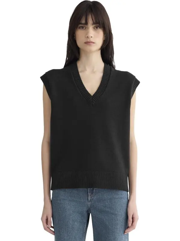 Everlane Boxy Sweater Vest - Black