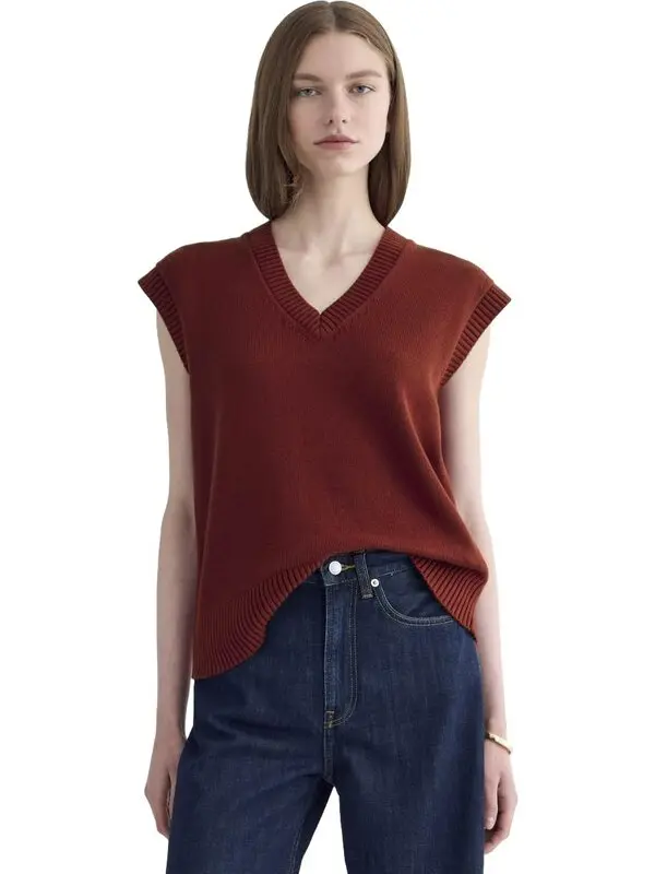 Everlane Boxy Sweater Vest - Merlot