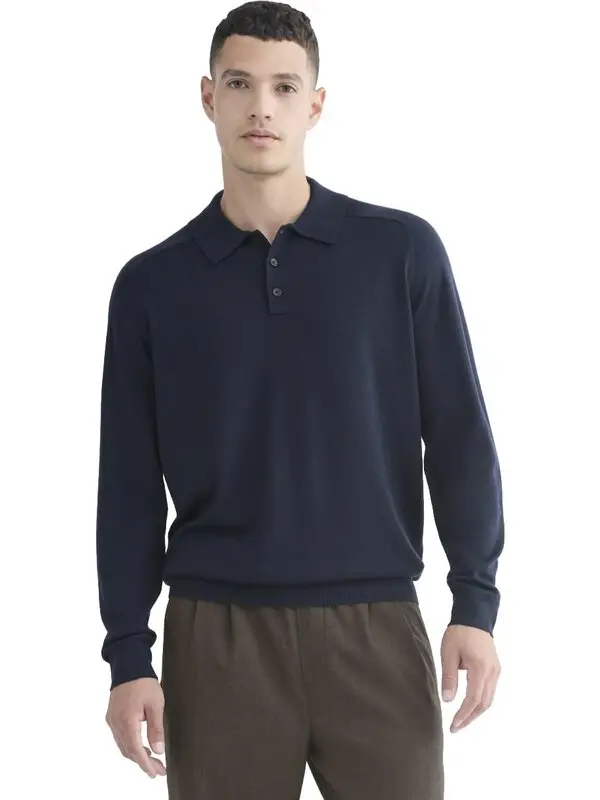 Everlane Ultrasoft Polo Sweater - Navy