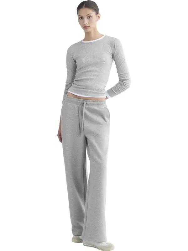 Everlane Luxe Fleece Wide-leg Sweatpant - Vintage Heather Grey