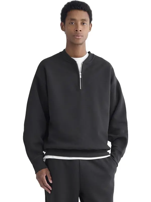 Everlane Luxe Fleece Half-zip Pullover - Black