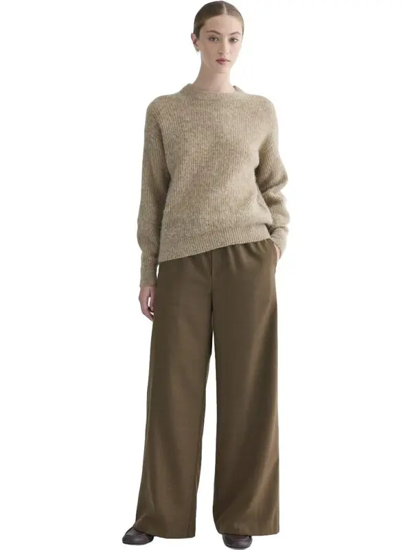 Everlane Tailor Twill Pull-on Trousers - Heathered Cocoa