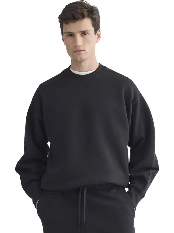 Everlane Luxe Fleece Crew Pullover - Black