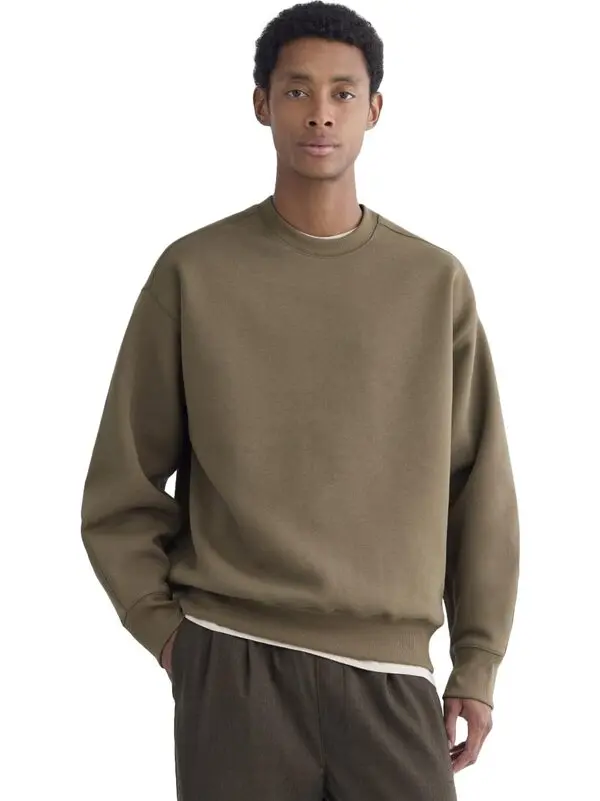 Everlane Luxe Fleece Crew Pullover - Deep Taupe