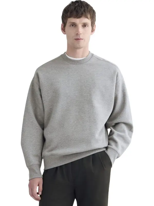 Everlane Luxe Fleece Crew Pullover - Vintage Heather Grey