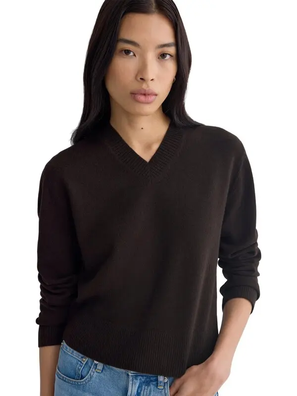 Everlane Cashmere Cropped Sweater - Coffee Bean