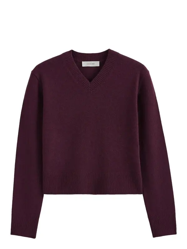 Everlane Cashmere Cropped Sweater - Deep Plum
