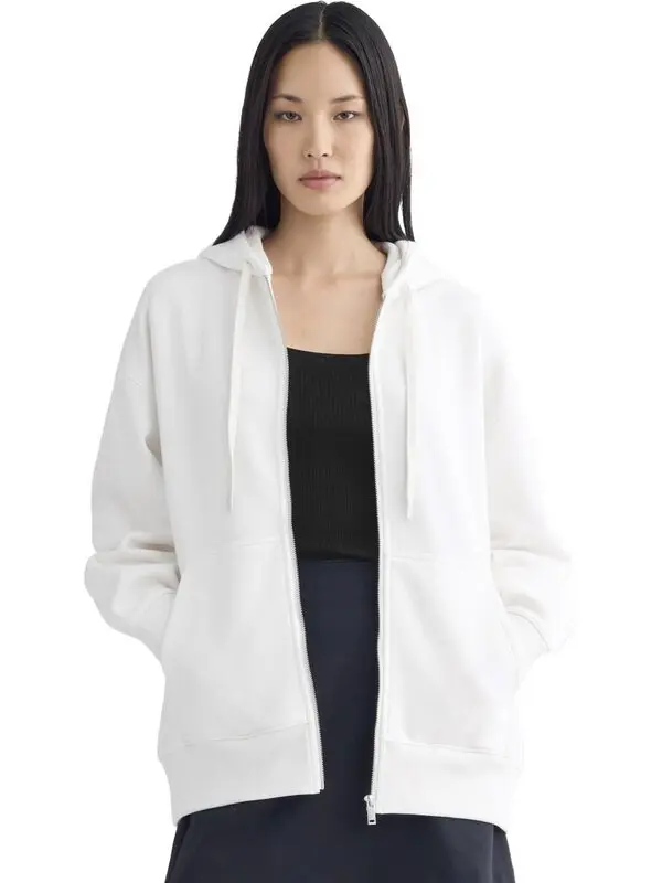 Everlane Luxe Fleece Oversized Full-zip Hoodie - Bone