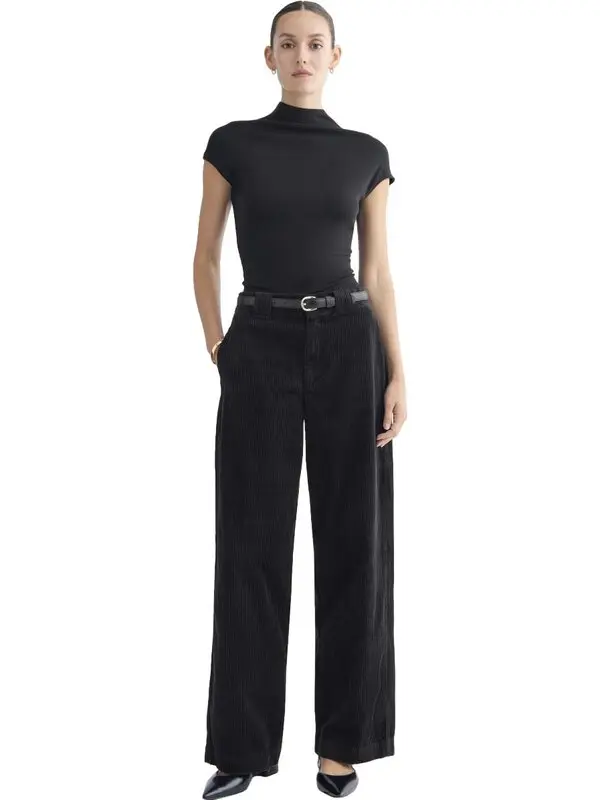 Everlane Corduroy Wide-leg Trousers - Black