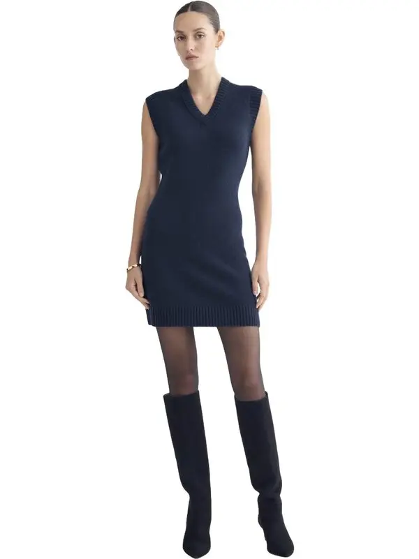 Everlane Sweater Mini Dress, Luxe Merino - Navy