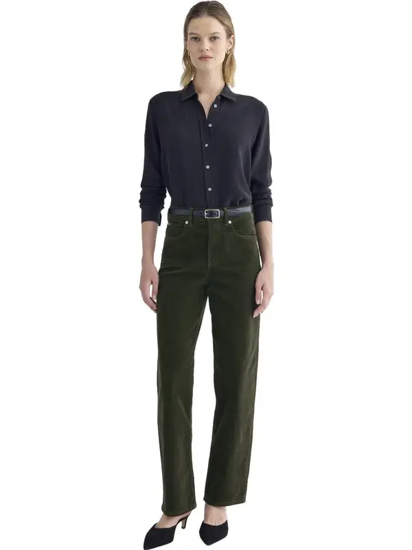 Everlane Way-high® Corduroy Pant - Dark Forest