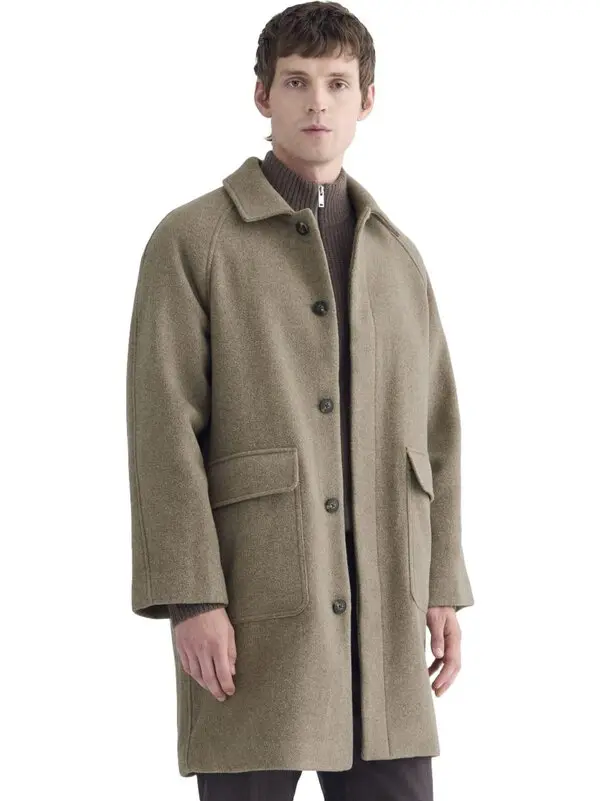 Everlane Rewool Car Coat - Heather Taupe
